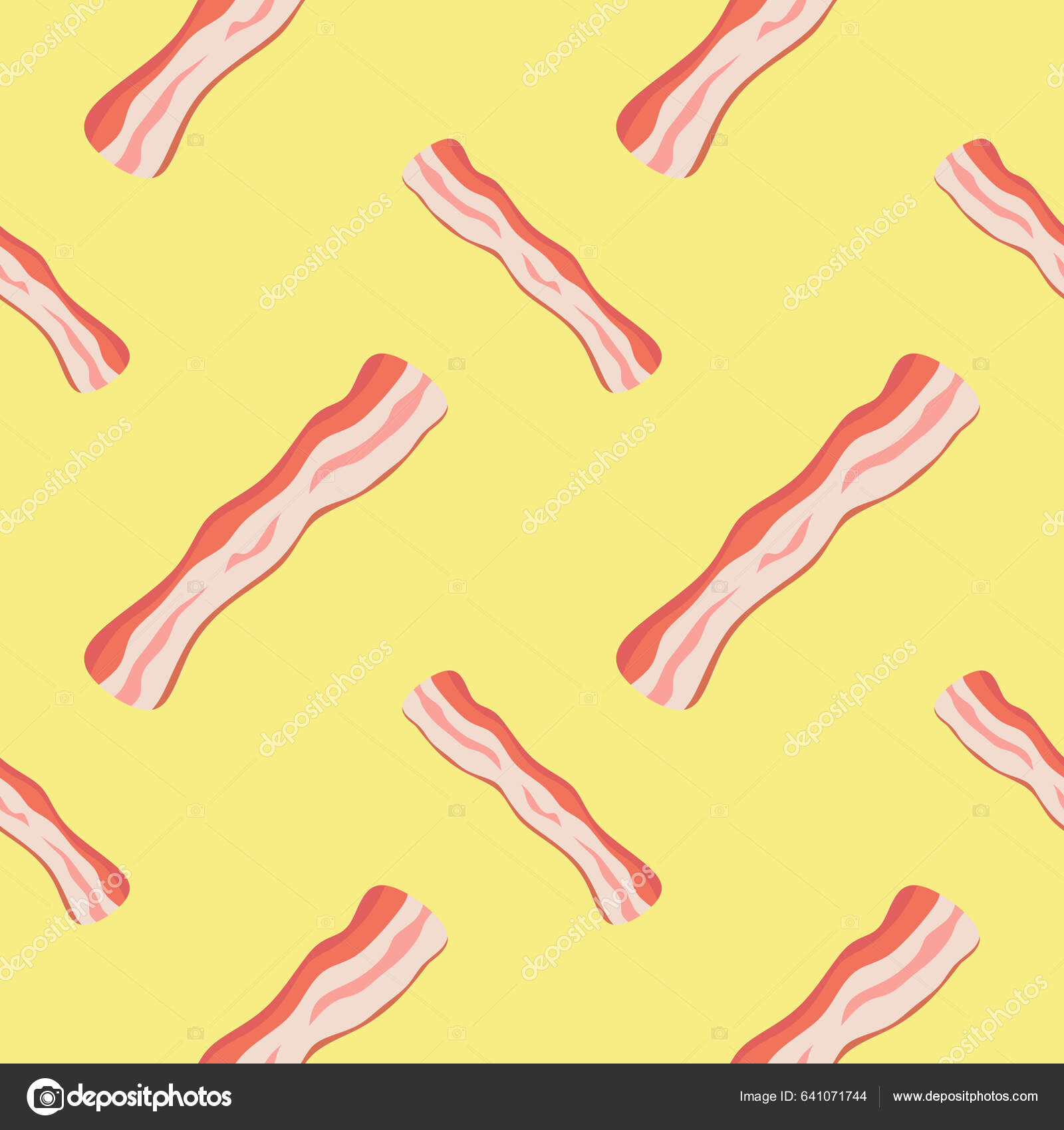 Bacon Seamless Pattern Pork Seamless Vector Illustration Stock Vector ...