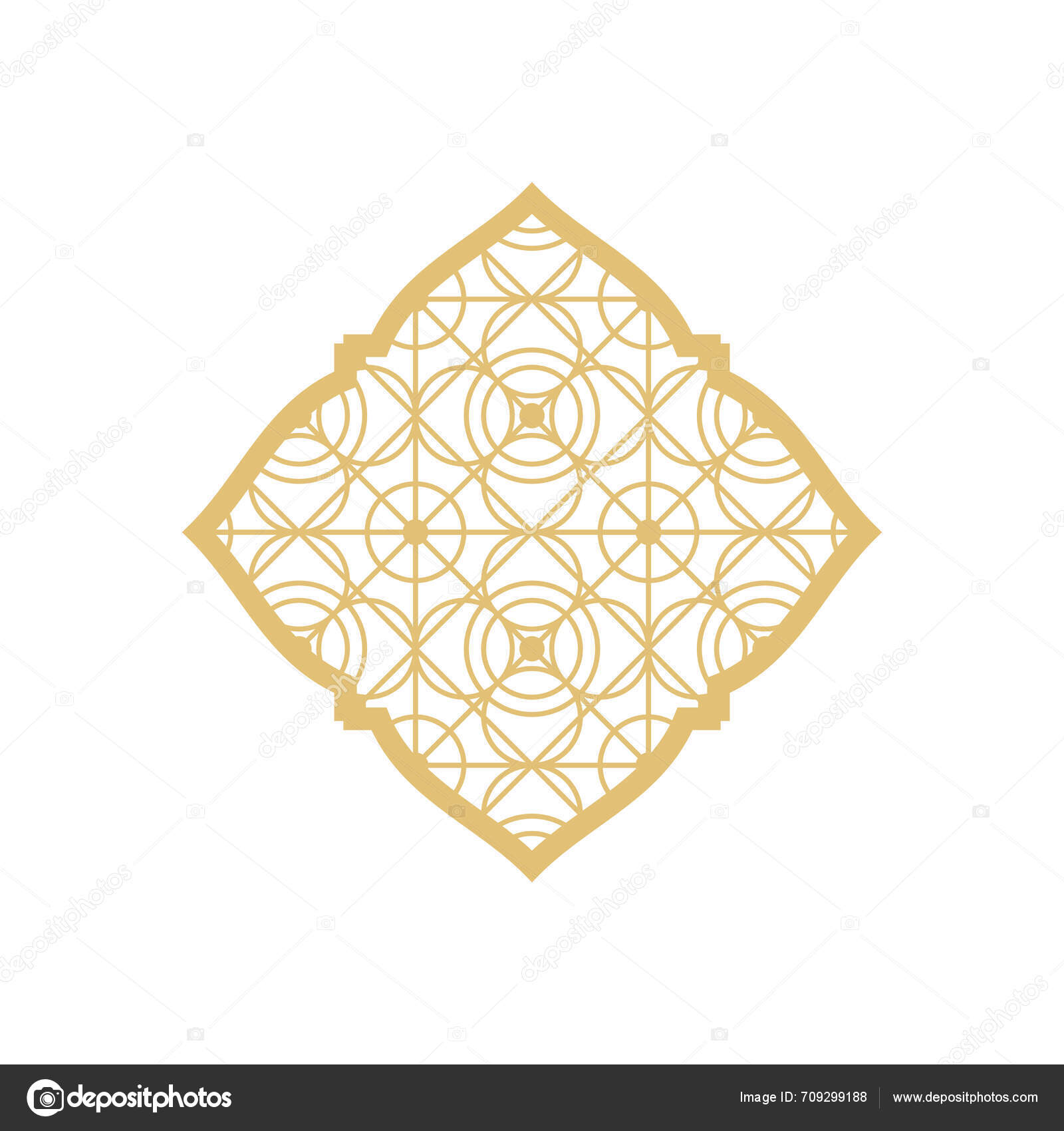 Arabic Islamic Pattern Arch Frame Islamic Golden Frame Shapes Ramadan ...
