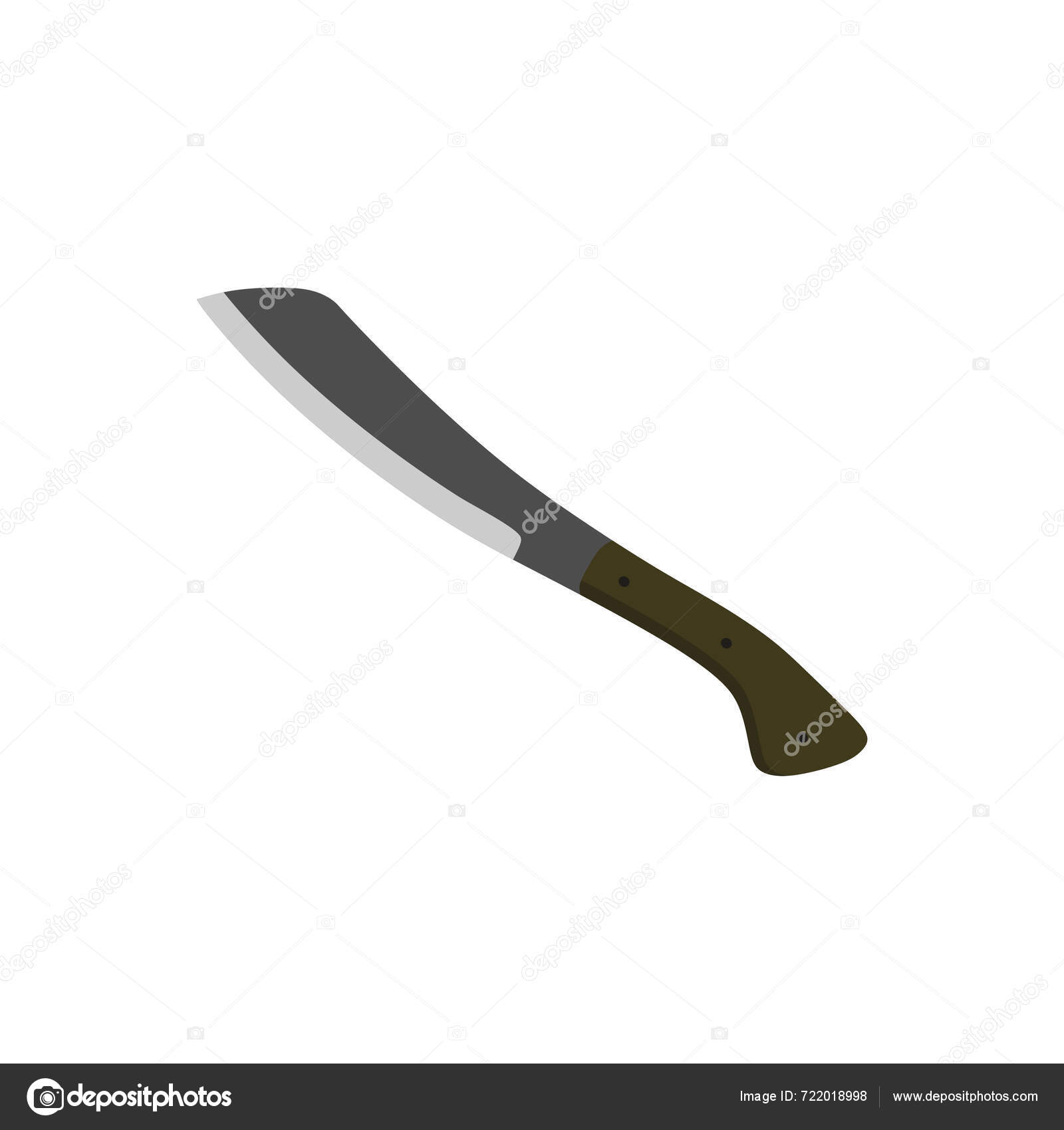 Parang Machete Flat Design Vector Illustration Isolated White ...