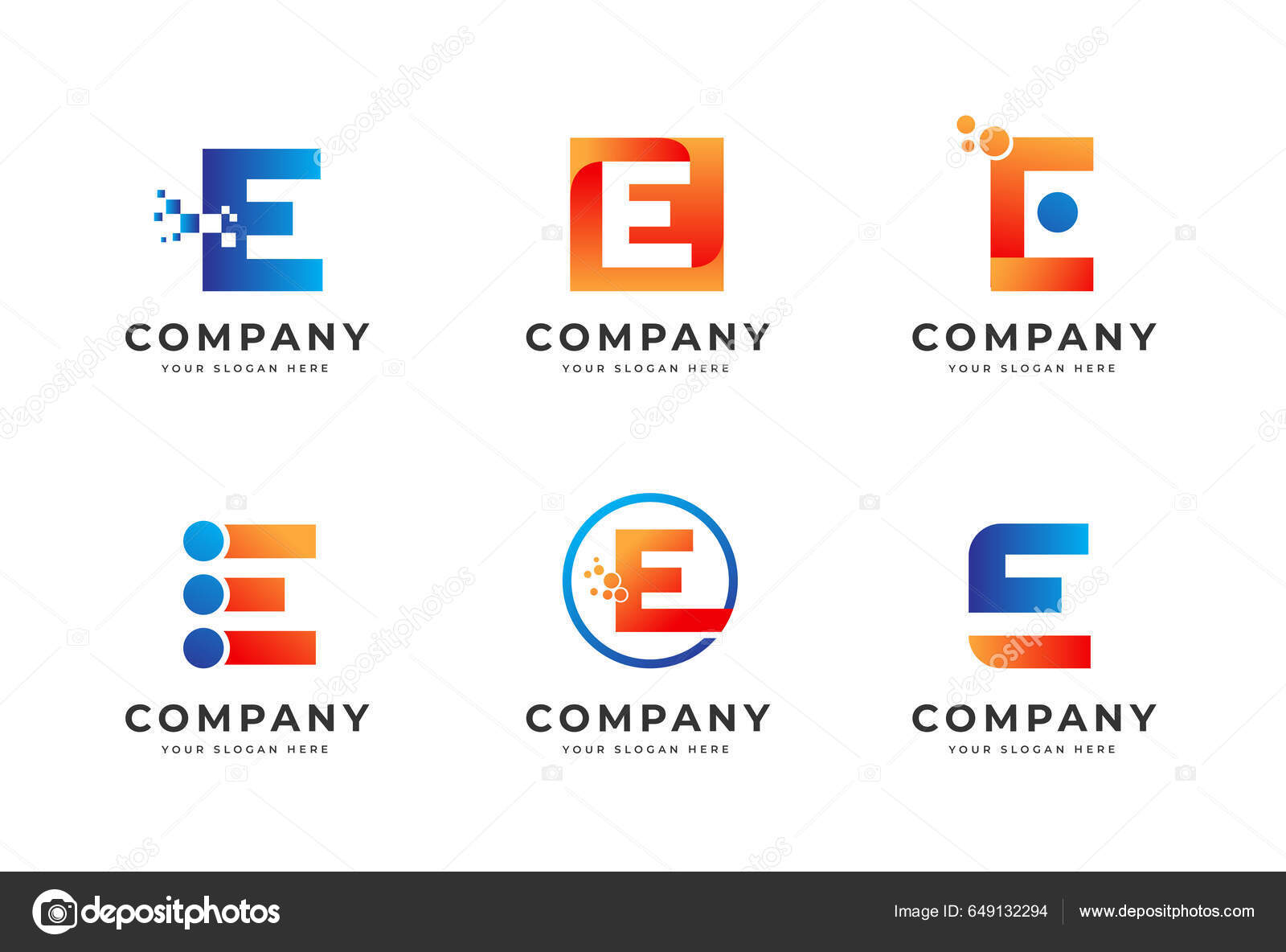 Conjunto Paquete Letra Concepto Diseño Logotipo Monograma Símbolo ...