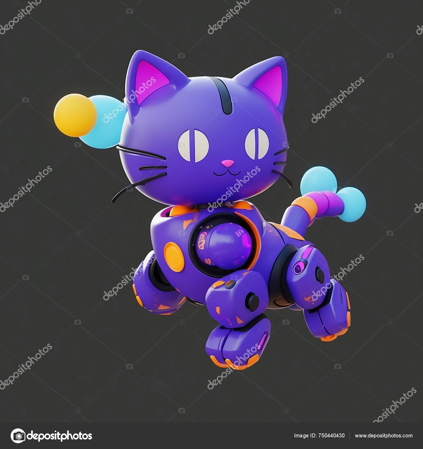 Robot Cat Future Tech Mecha Animal Cartoon — Stock Photo ...