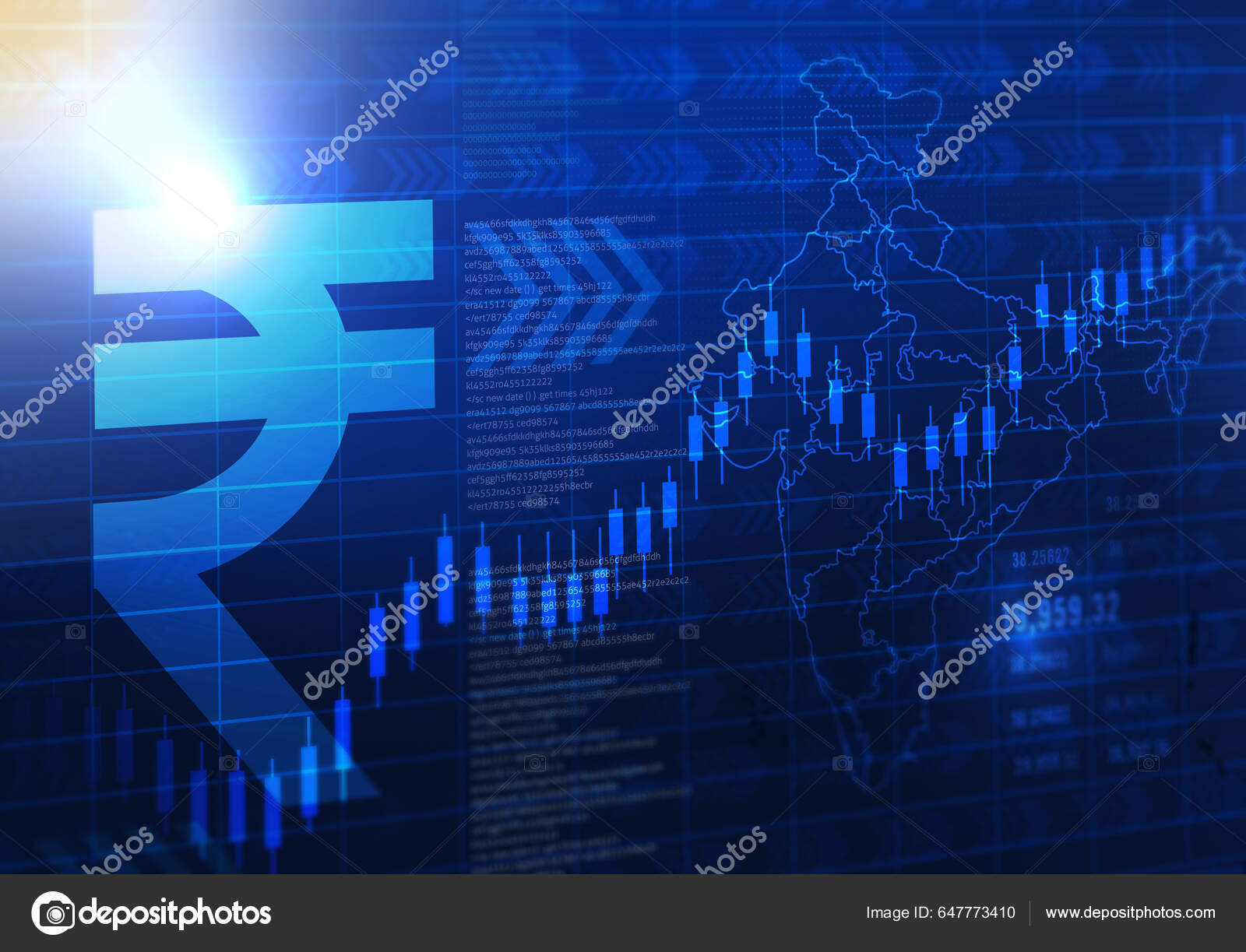 Indian Rupee Background Illustration Blue Abstract Background ...