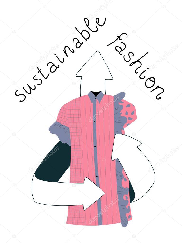 Concepto de Upcycle. Uso secundario de ropa. Desafío Upcycling. Letras ...