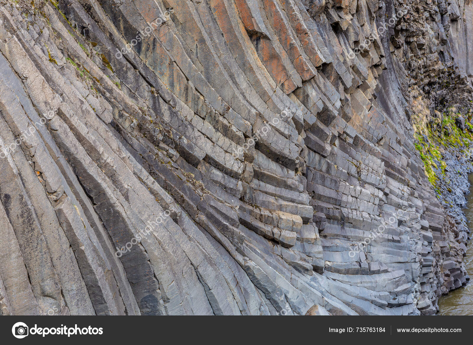 Volcanic Basalt Columns Close View Studlagil Canyon Basalt Canyon ...