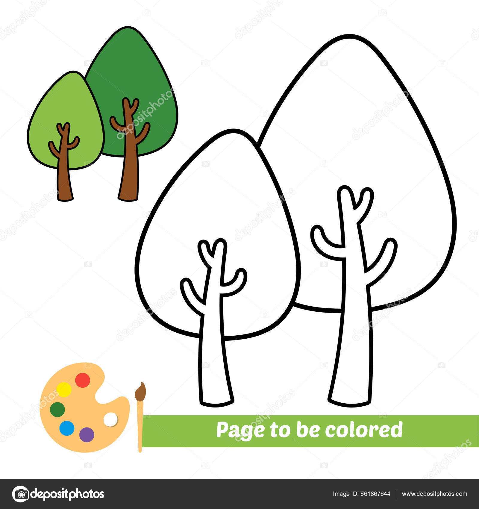Coloring Book Kids Tree Vector Stock Vector by ©fuatpras44.gmail.com ...