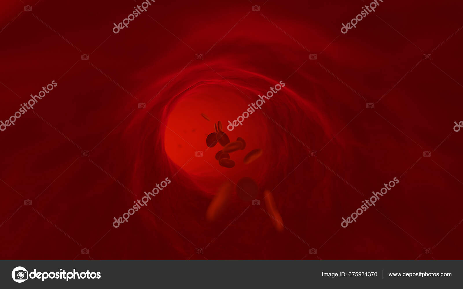 Cgi Render Revealing Red Blood Cells Virus Cells Blood Vessel Stock ...