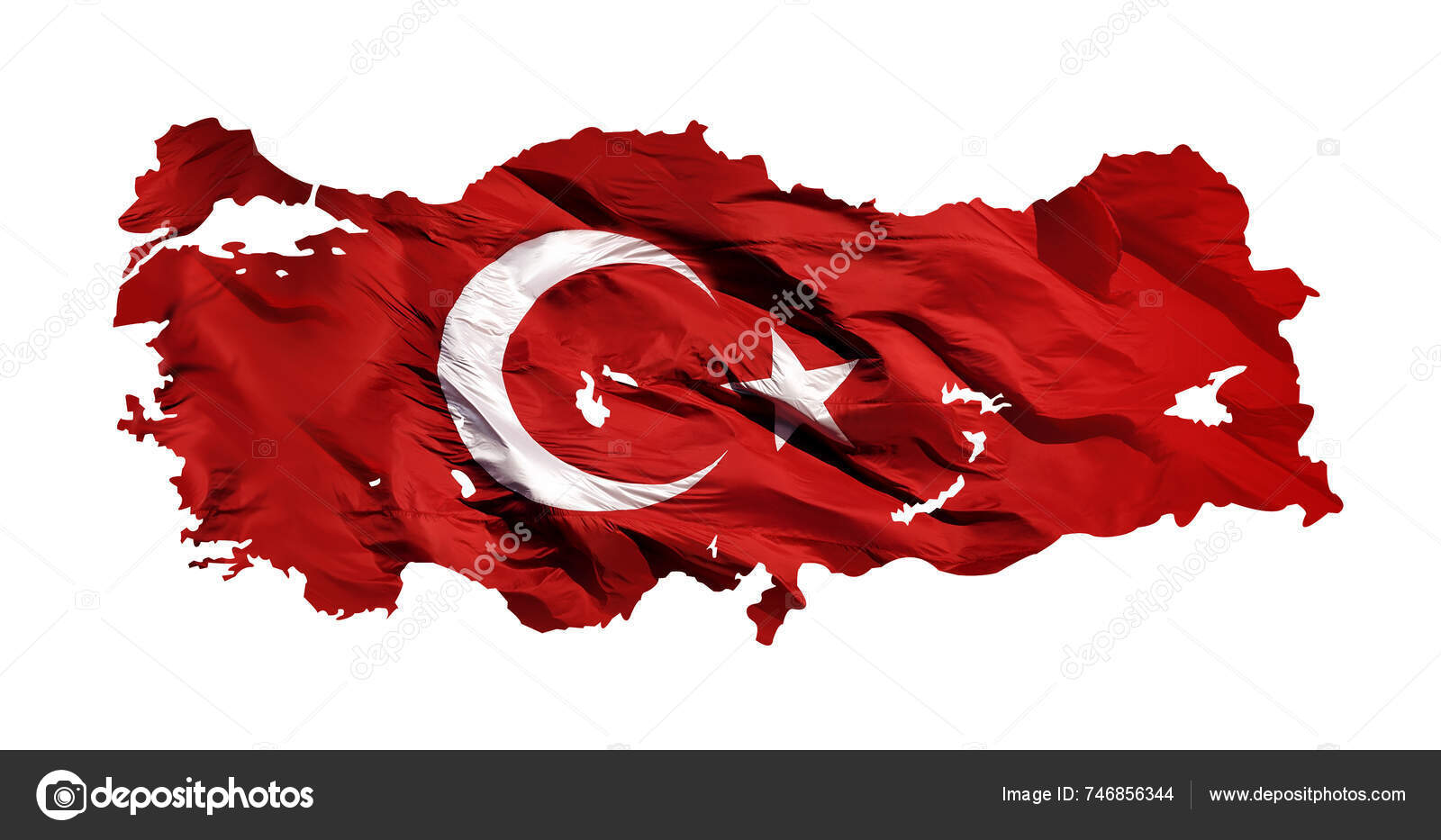Turkish Flag Map Turkey White Background — Stock Photo © efks #746856344
