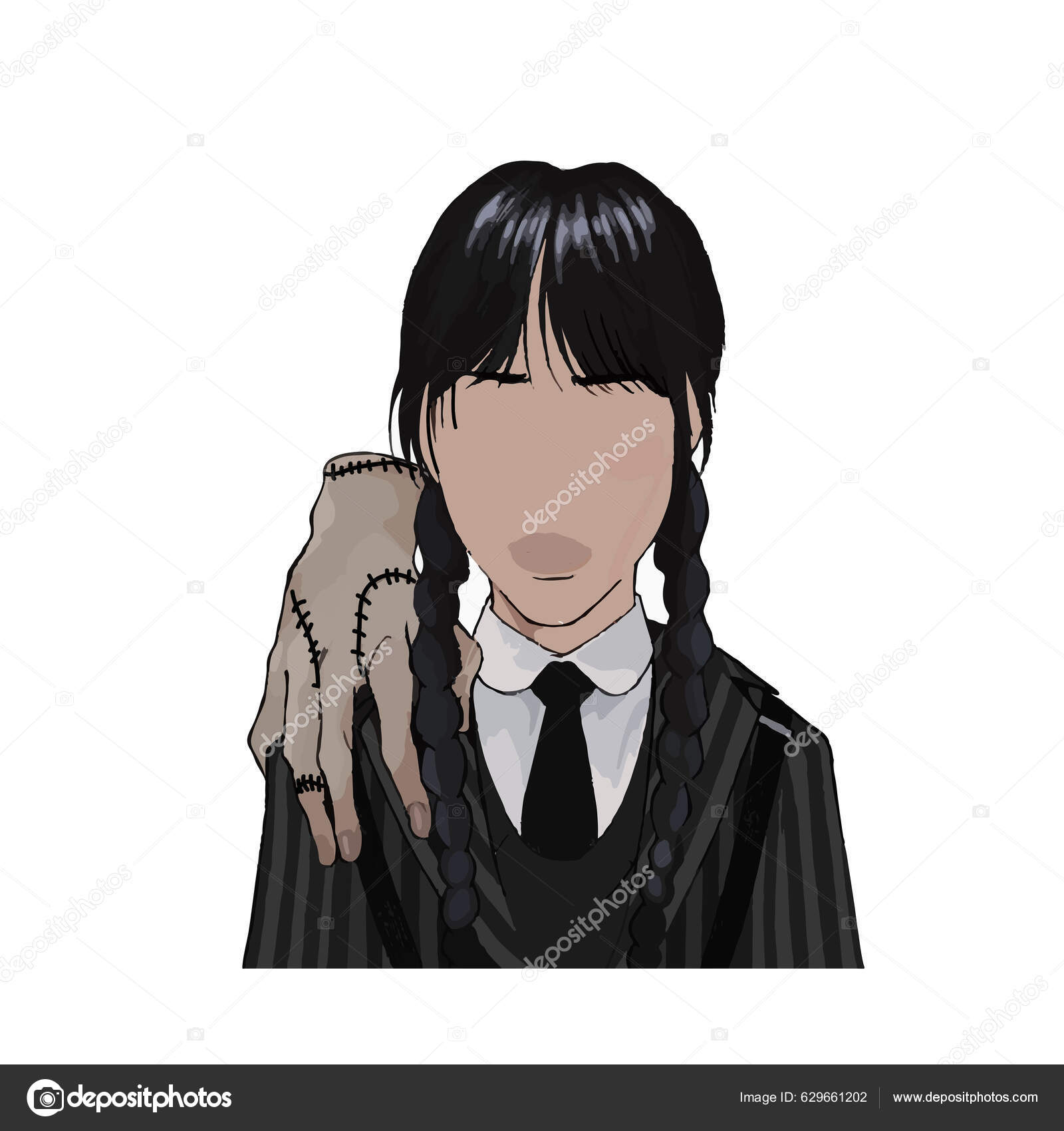 Illustration Silhouette Thing Netflix Show Wednesday Wednesday Addams ...