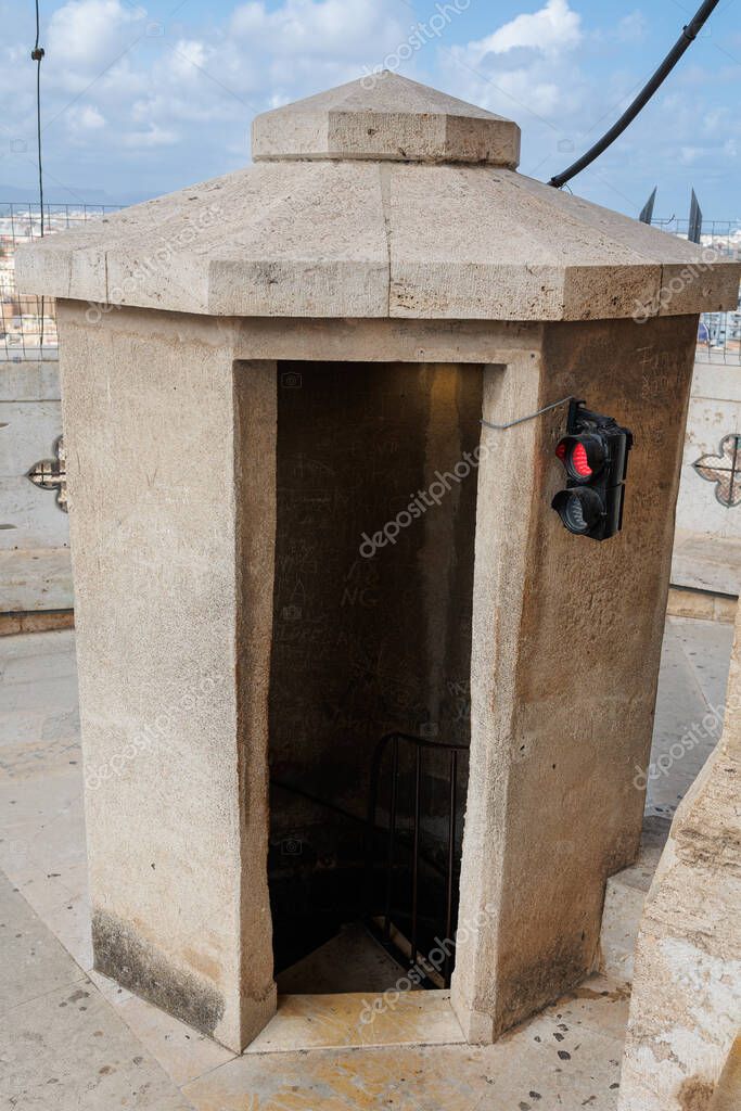 Turret put at the Top of the El Miguelete Tower with Traffic Light to ...