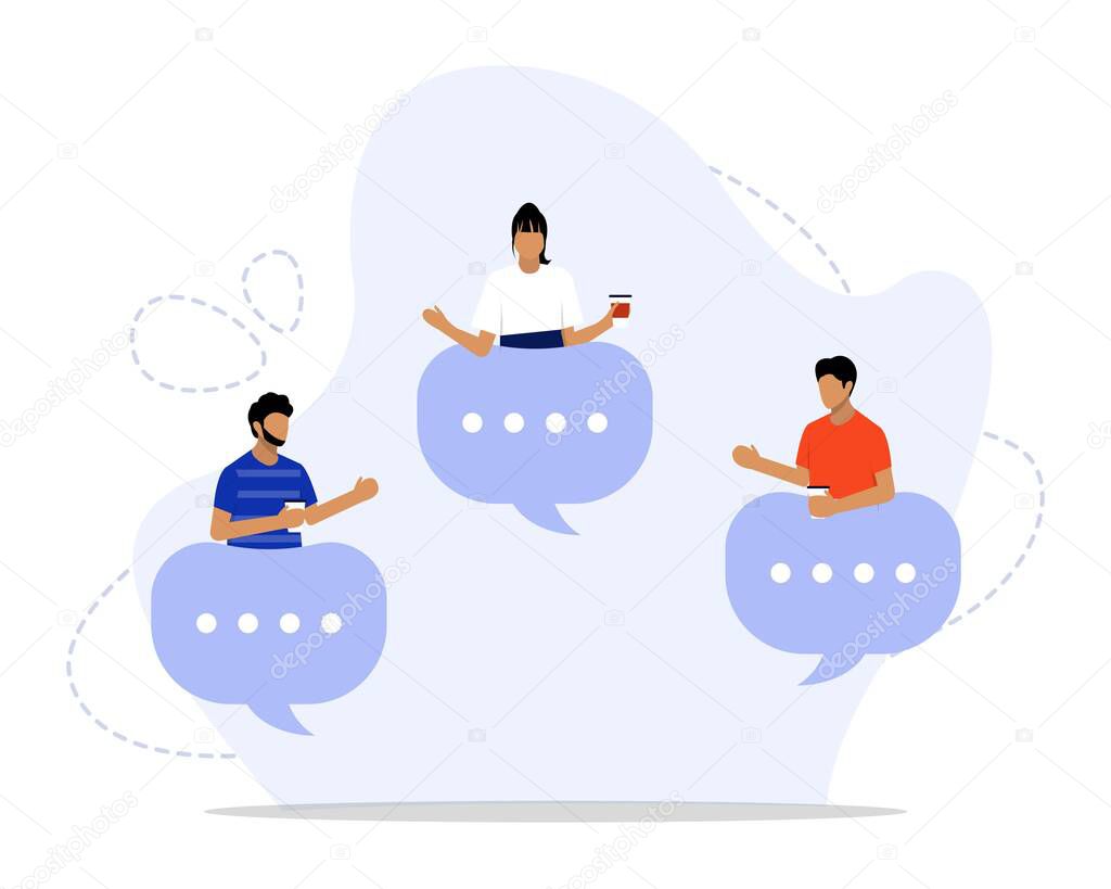 Concepto de conversación, Mostrando comunicación entre hombres y ...