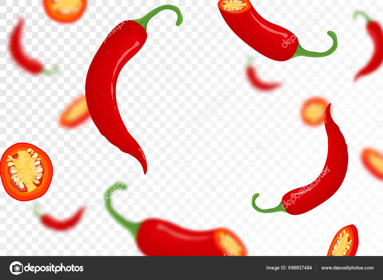 Latar Belakang Cabai Cabai Terbang Atau Jatuh Terisolasi Pada Latar ...
