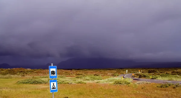 Sudden weather change with looming threatening dark storm clouds in ...