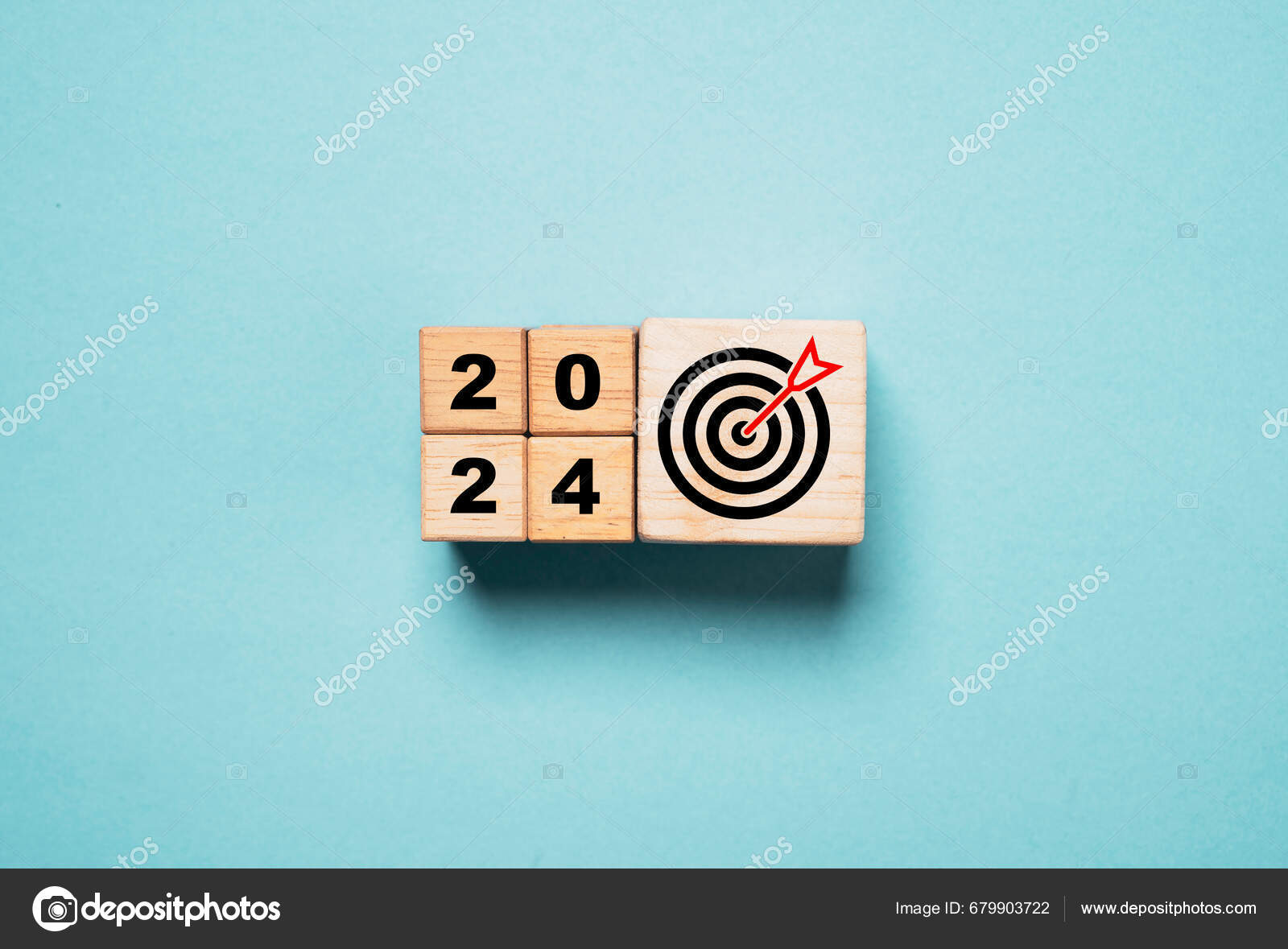 Šťastný Nový Rok Roce 2024 Šipkou Modrém Pozadí Pro Nastavení — Stock ...