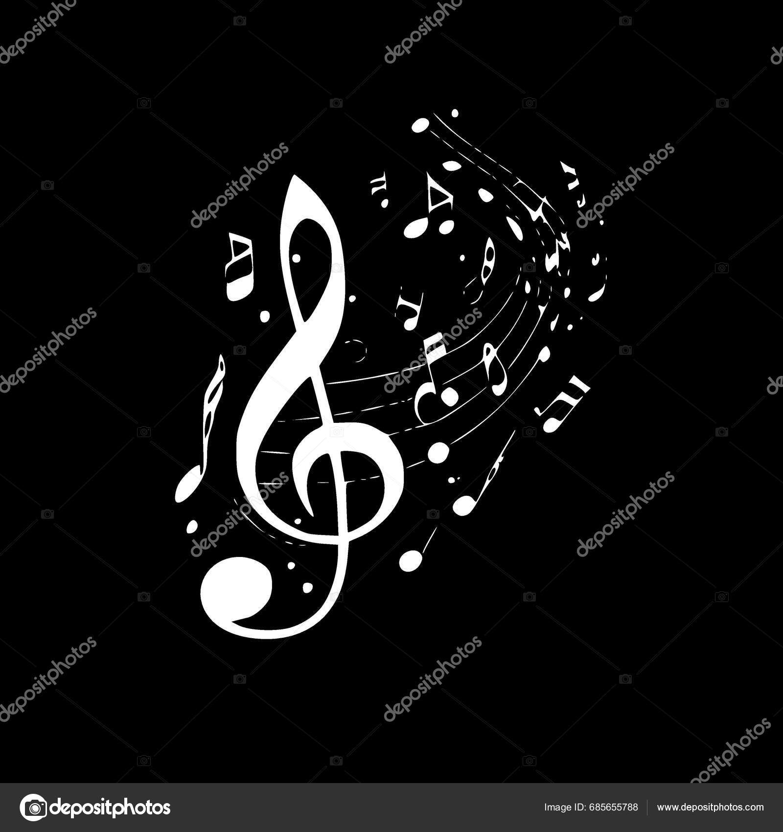 Notas Musicales Logo Minimalista Plano Ilustración Vectorial Vector de ...