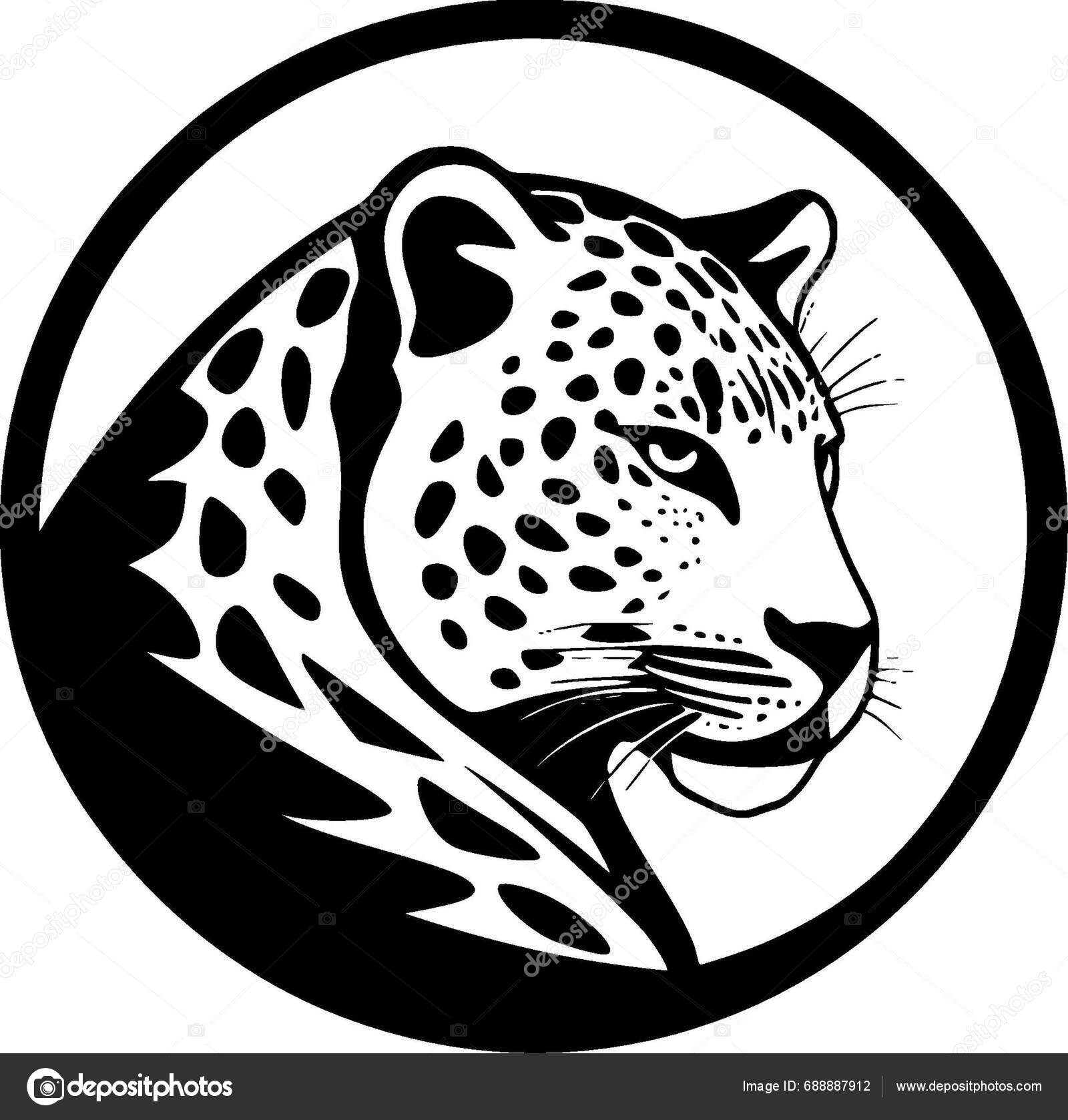 Leopard Minimalist Flat Logo Vector Illustration Stock Vector by ...