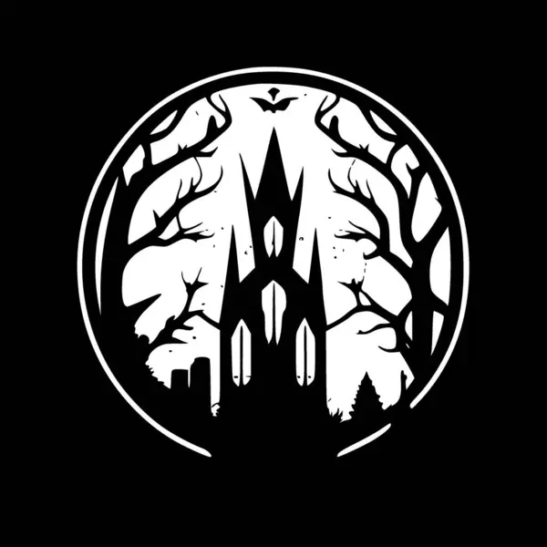 Gothic Minimalist Flat Logo Vector Illustration Stock Vector by ...