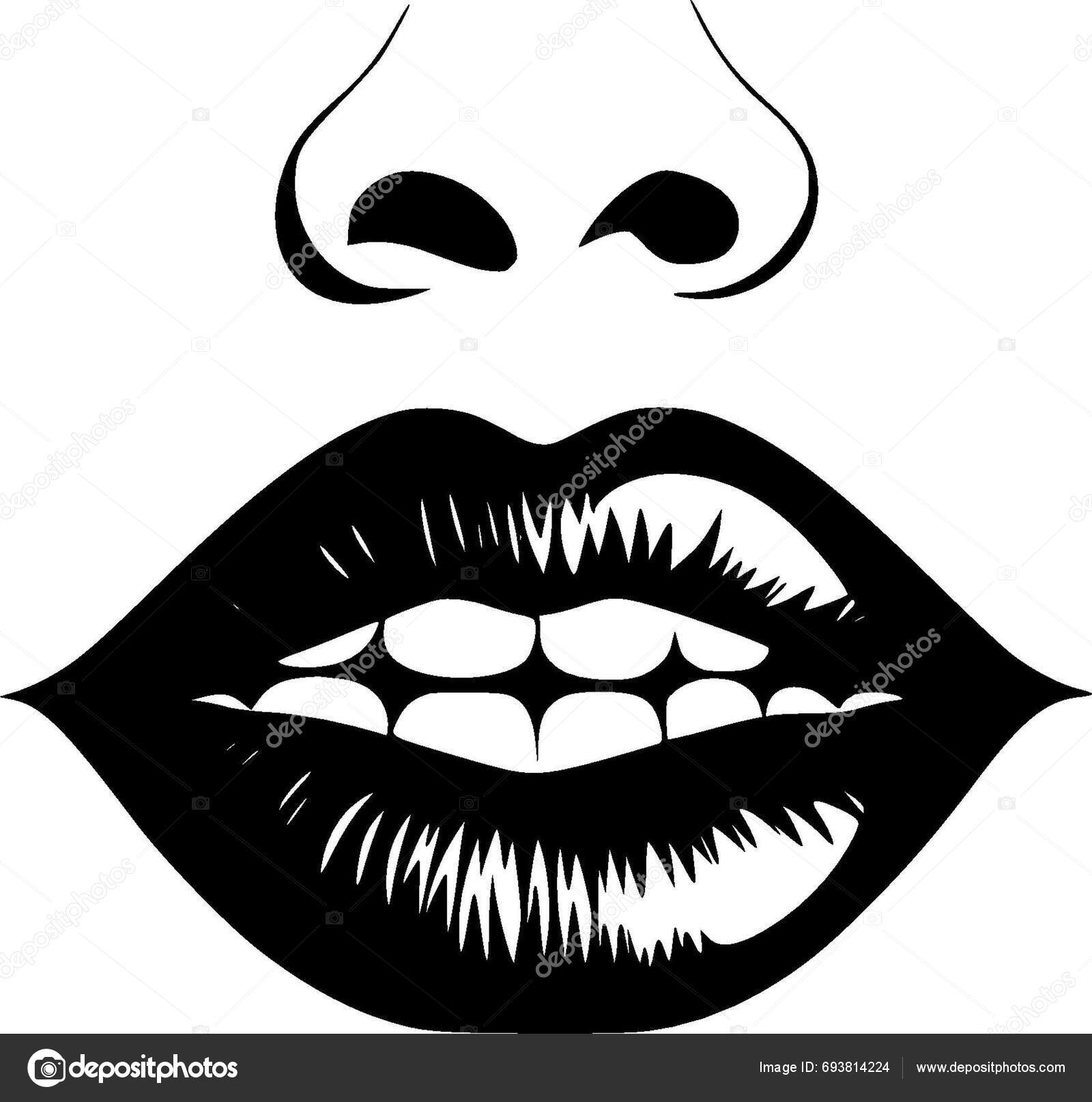 Lips Minimalist Flat Logo Vector Illustration Stock Vector by ...