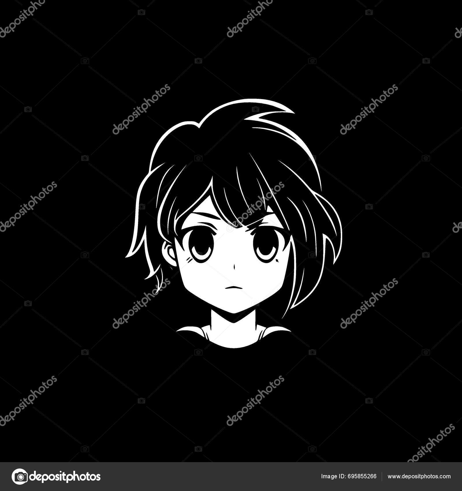 Anime Minimalist Flat Logo Vector Illustration Stock Vector By