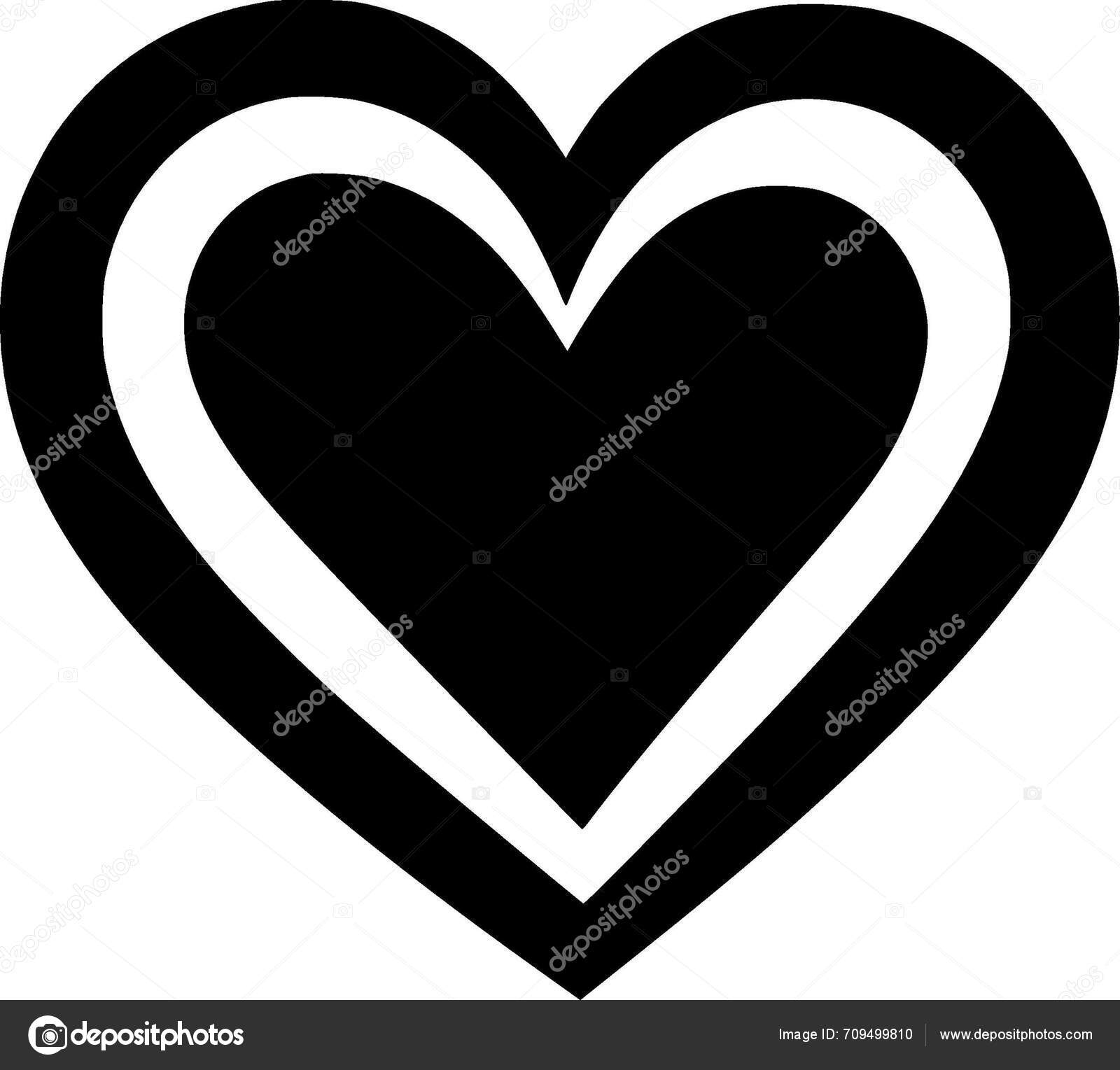 Image vectorielle Coeur Silhouette Minimaliste Simple Illustration ...