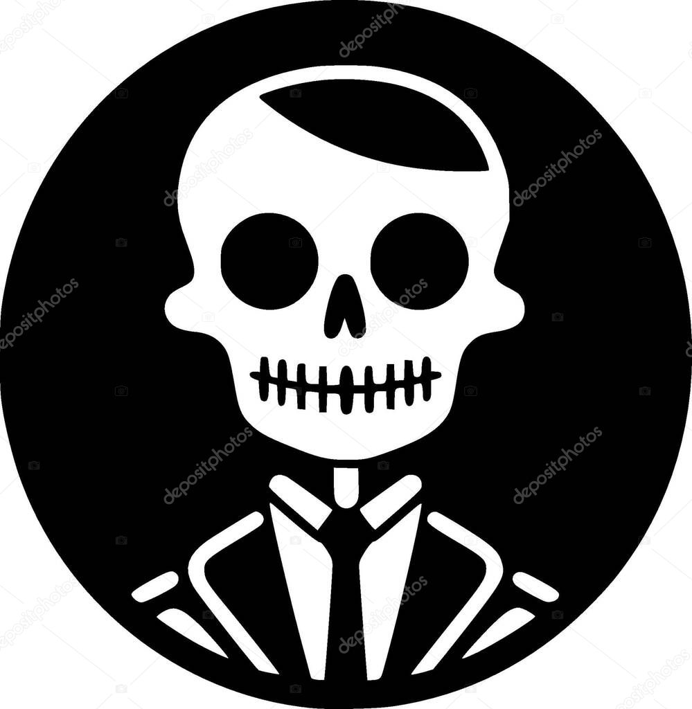 Esqueleto - logo minimalista y plano - ilustraci n vectorial 2024