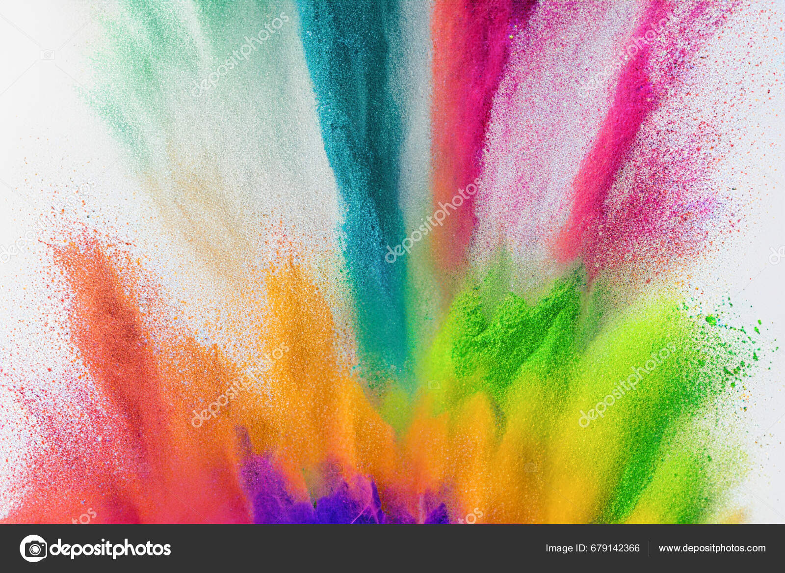 Colorful Rainbow Powder Paint Color Powder Explosion Bright View Pastel ...