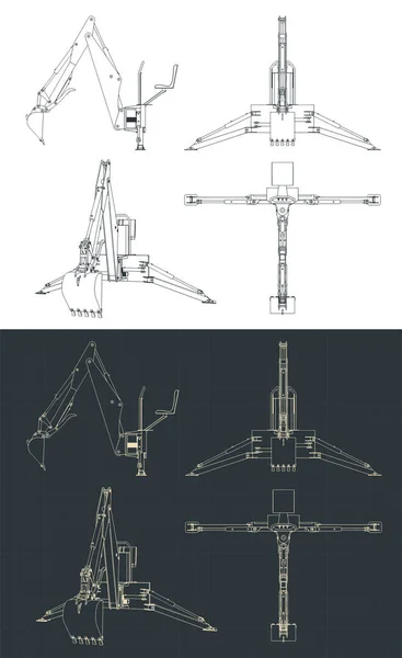 19,926,694 Excavator blueprint Vector Images | Depositphotos
