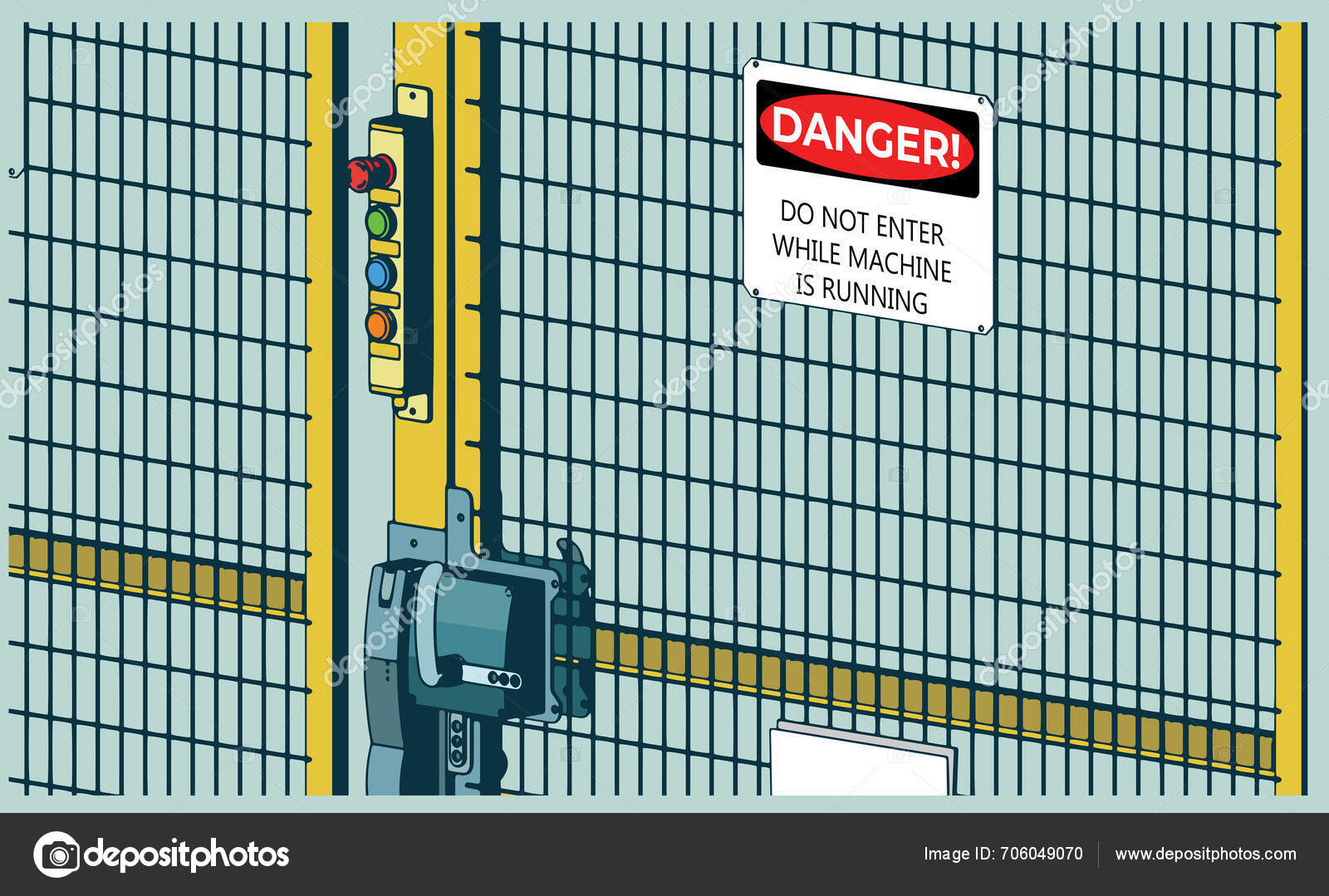 Industrial Safety Door Designed Restrict Access Dangerous Robot ...