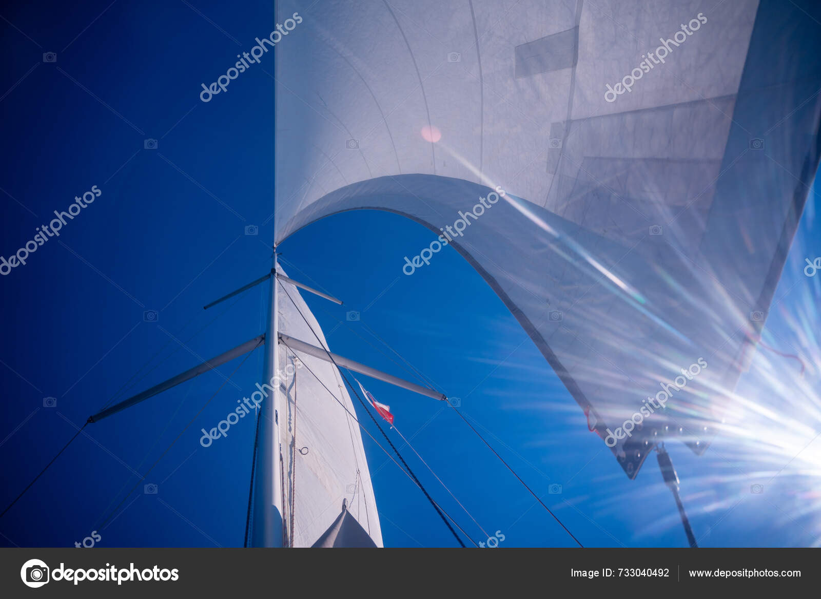 Sails Sailing Yacht Wind Sailing Sea Sun Light High Quality — Stock ...