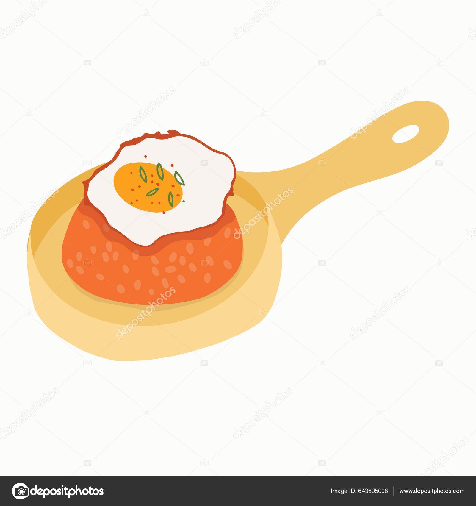 Korean Kimchi Fried Rice Egg Vector Hand Drawn Illustration Stock ...