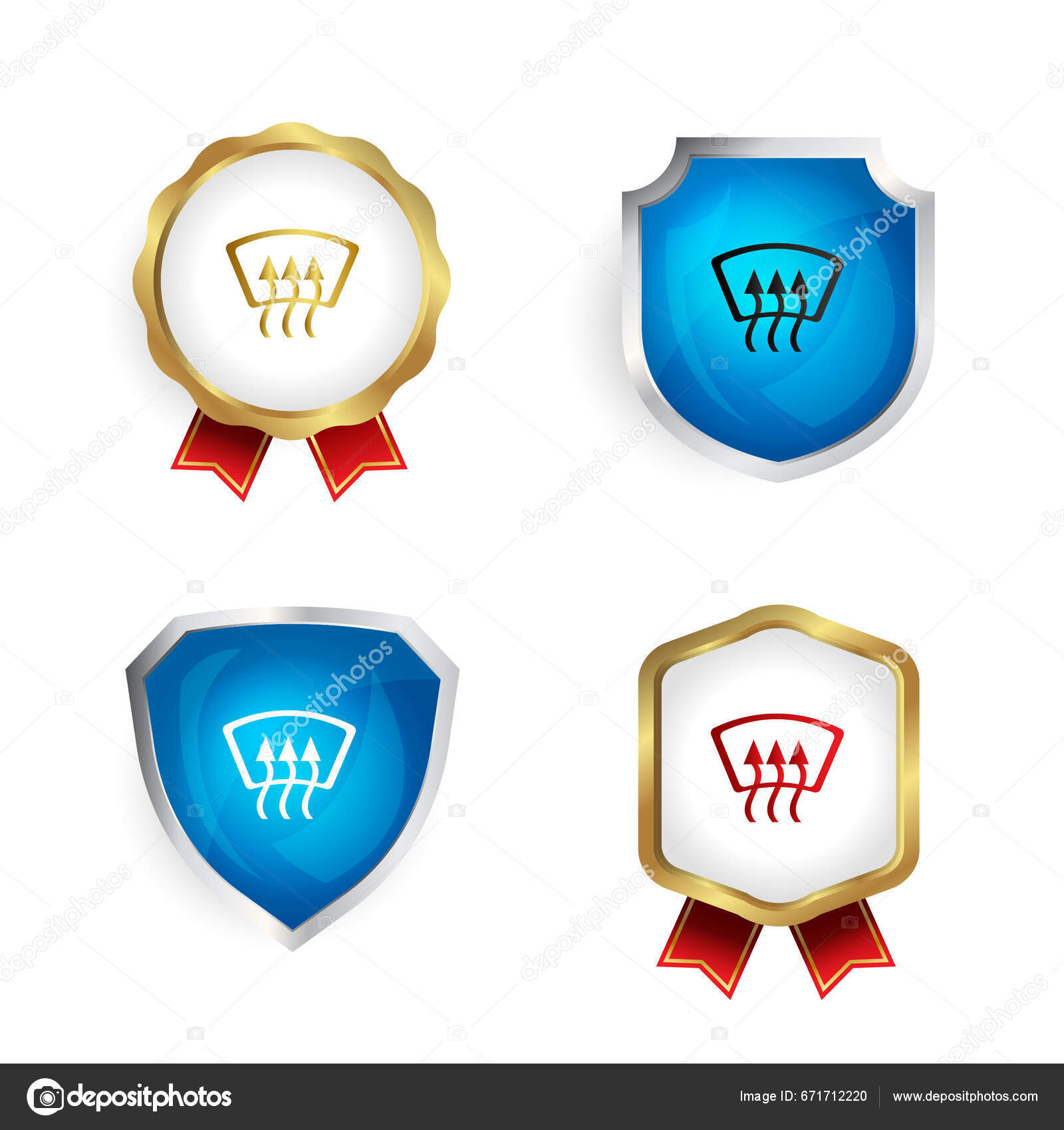 Abstract Heating Symbol Badge Label Collection Stock Vector by ...