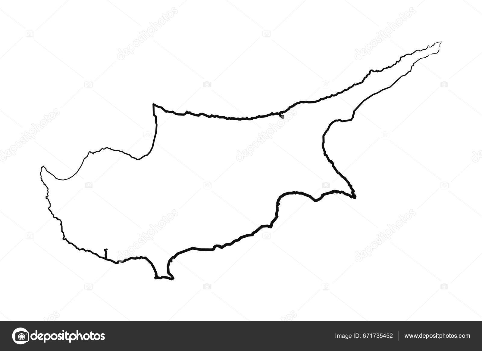 Kézzel Rajzolt Soros Ciprus Egyszerű Térkép Rajz Stock vektor ...