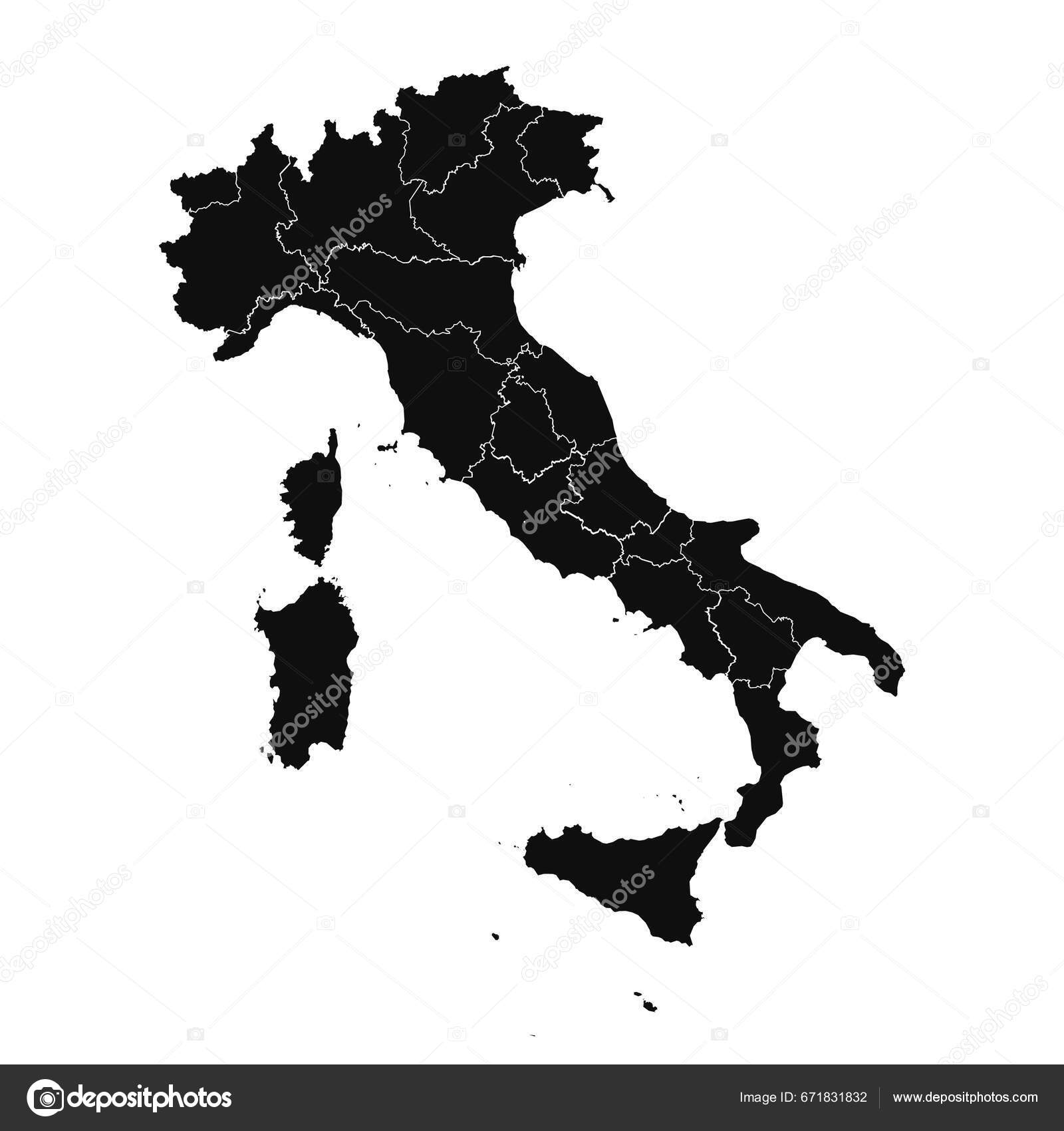 Abstract Italy Silhouette Detailed Map Stock Vector by ©businessofbasti ...