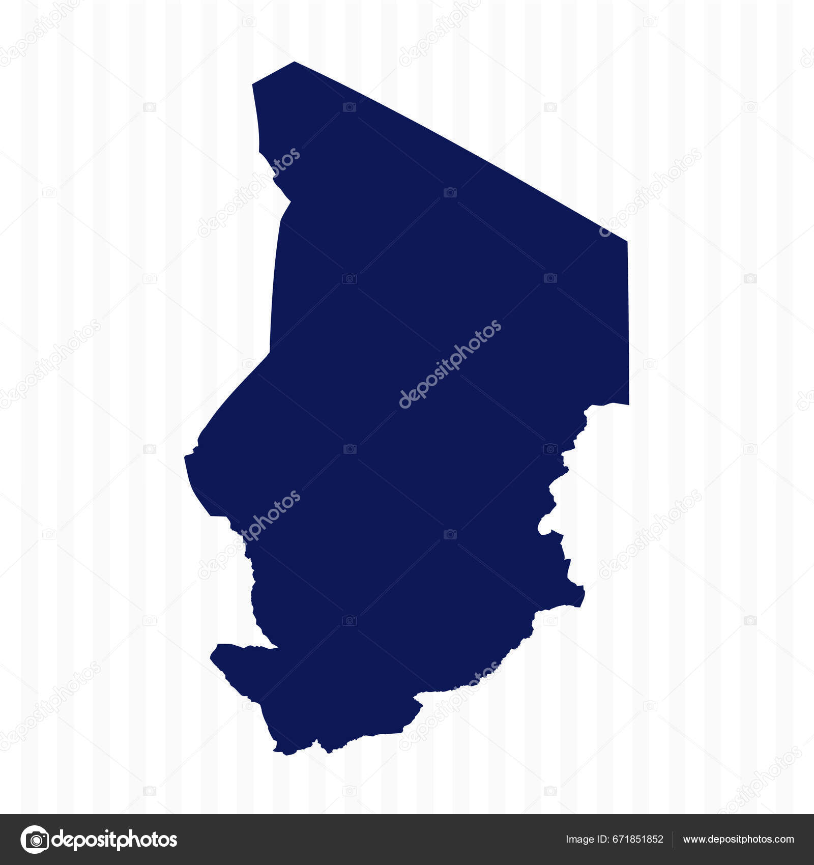 Plano Simple Chad Mapa Vectorial Vector de stock #671851852 de ...