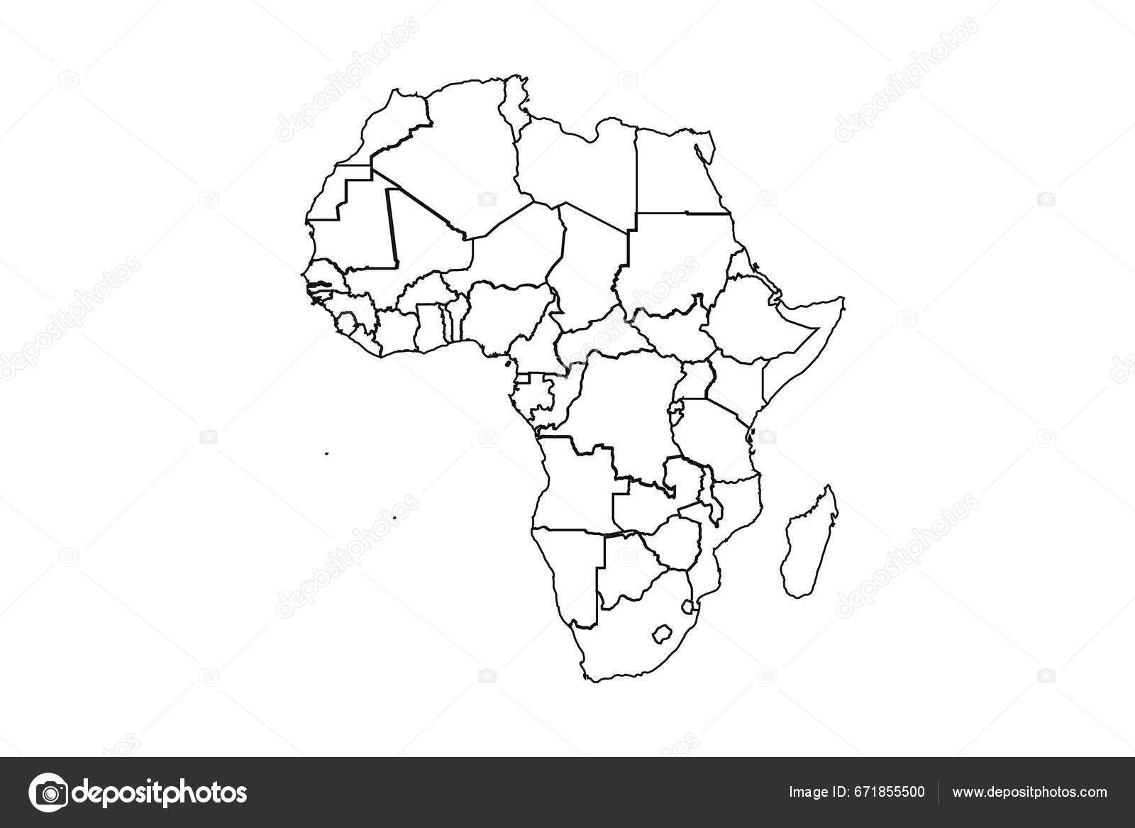 Obrys Mapy Afriky Zeměmi Stock Vektor od ©businessofbasti@gmail.com ...