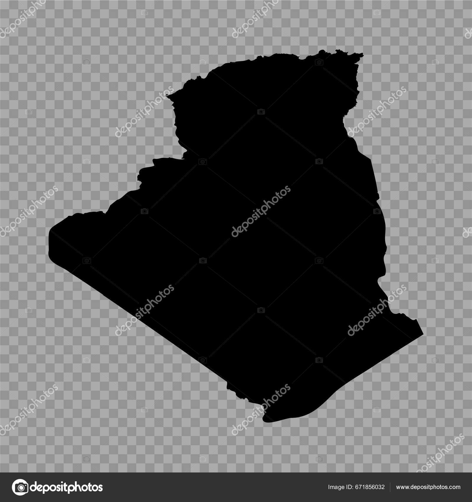 Transparenter Hintergrund Algerien Einfache Landkarte Stock ...