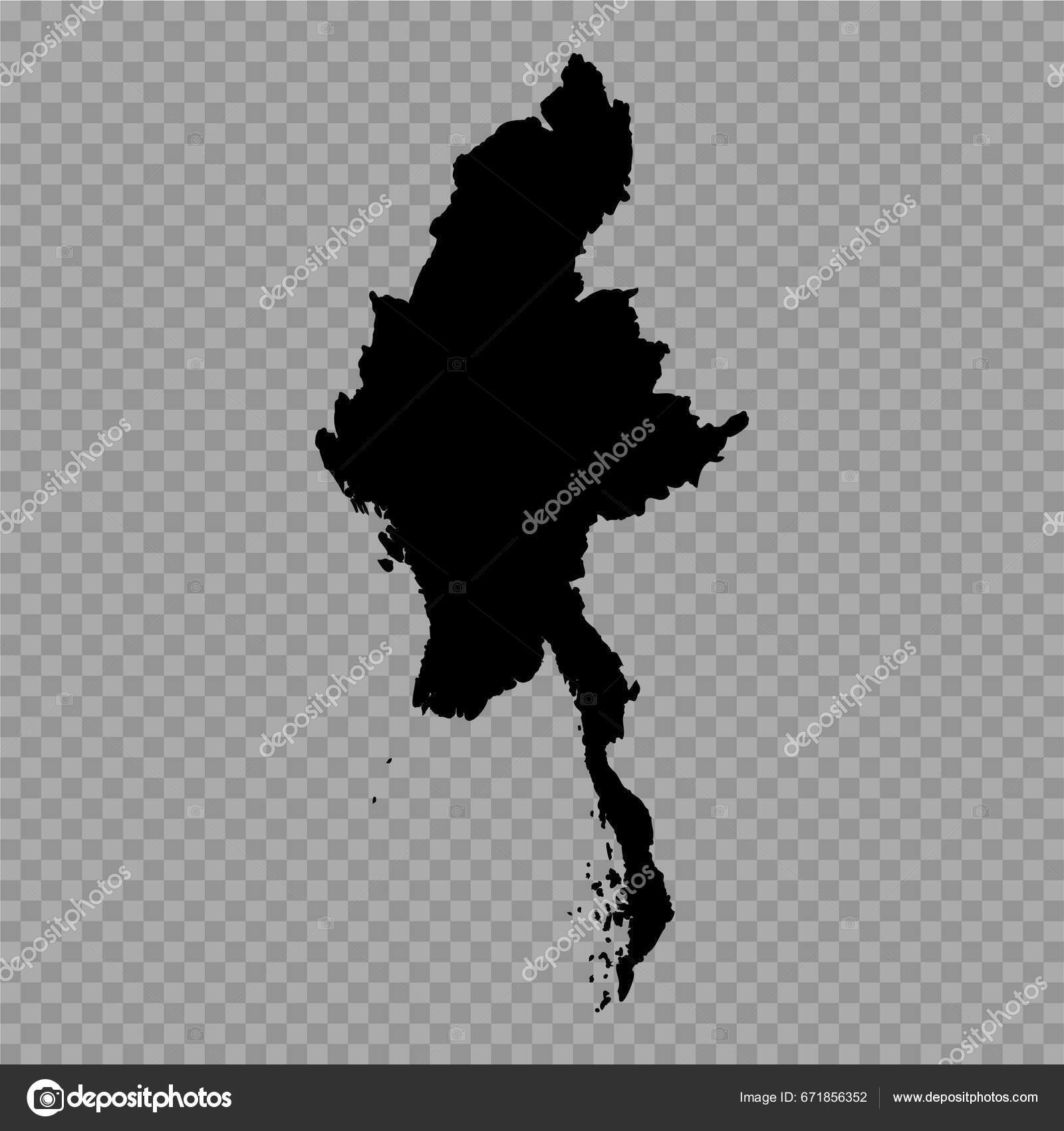 Fondo Transparente Myanmar Mapa Simple Vector de stock por ...