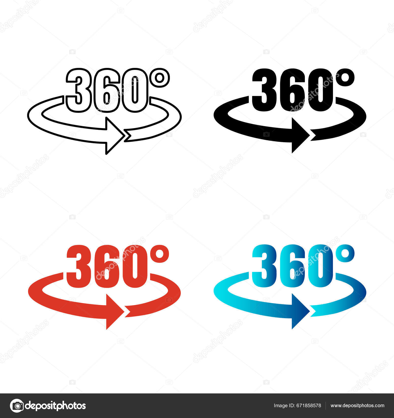 Abstract 360 Degree Rotate Silhouette Illustration Stock Vector by ...