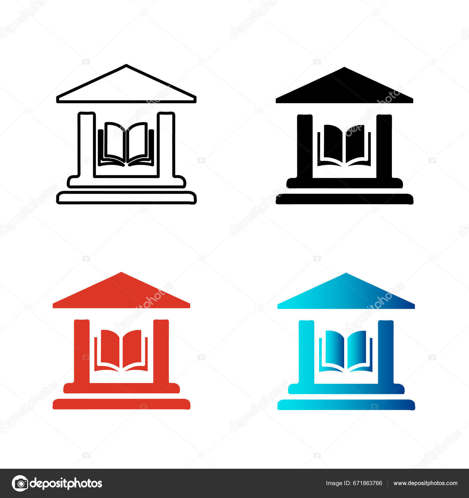 Abstract Library Silhouette Illustration Stock Vector by ...