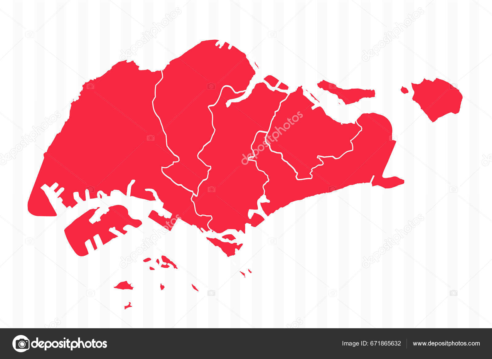 详细边界的新加坡国家地图图库矢量图作者：© businessofbasti@gmail.com 671865632