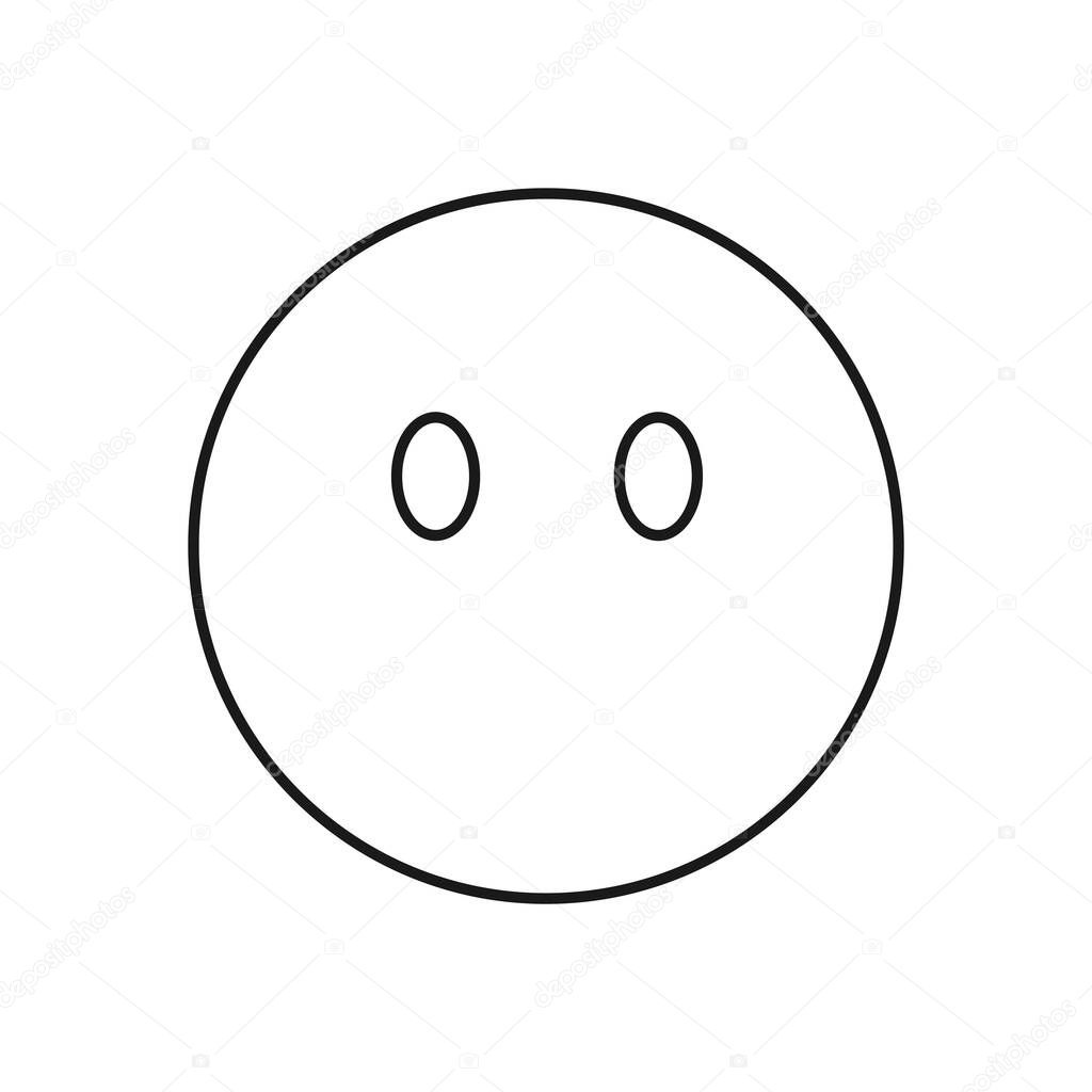 Cara sin boca emoji aislada sobre fondo blanco. Mouthless cara ...