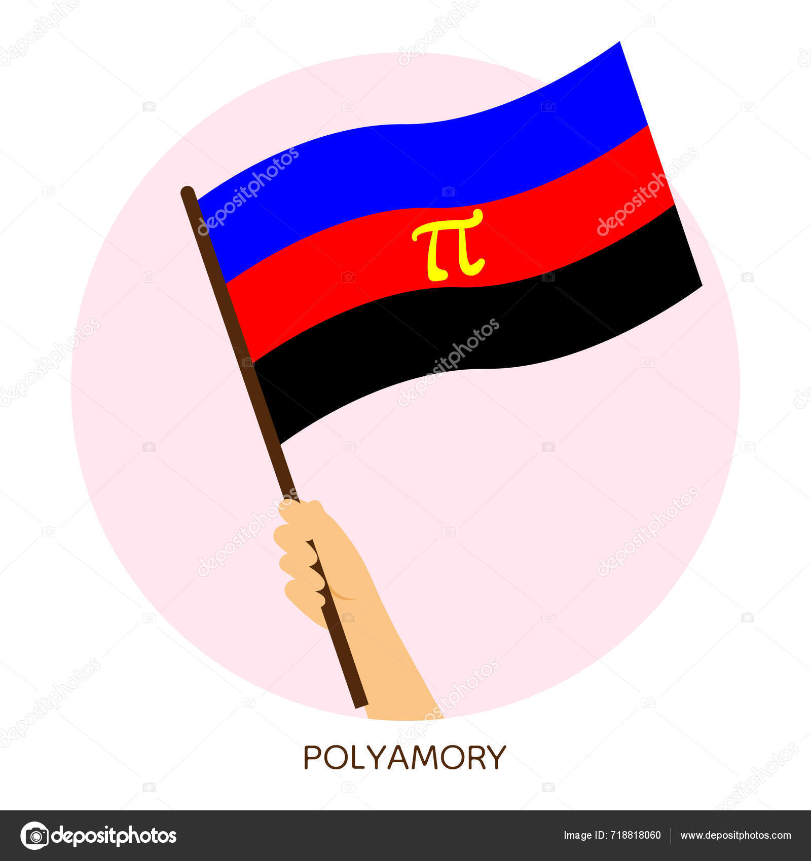Bandera Mano Poliamoria Orgullo Vector de stock #718818060 de ©juliabilyk