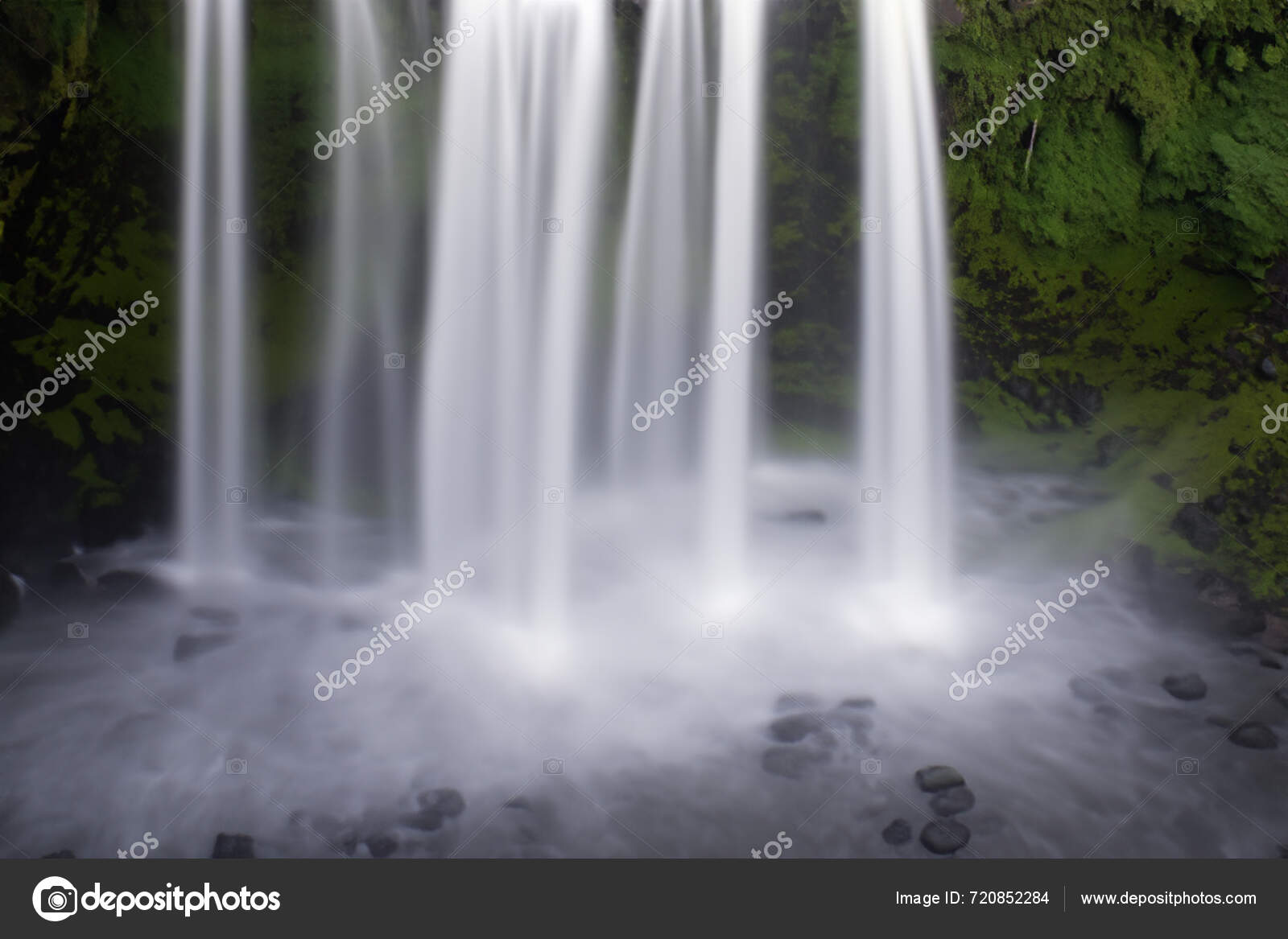Waterfall Majestic Waterfall Panoramic Beautiful Deep Forest Waterfall ...