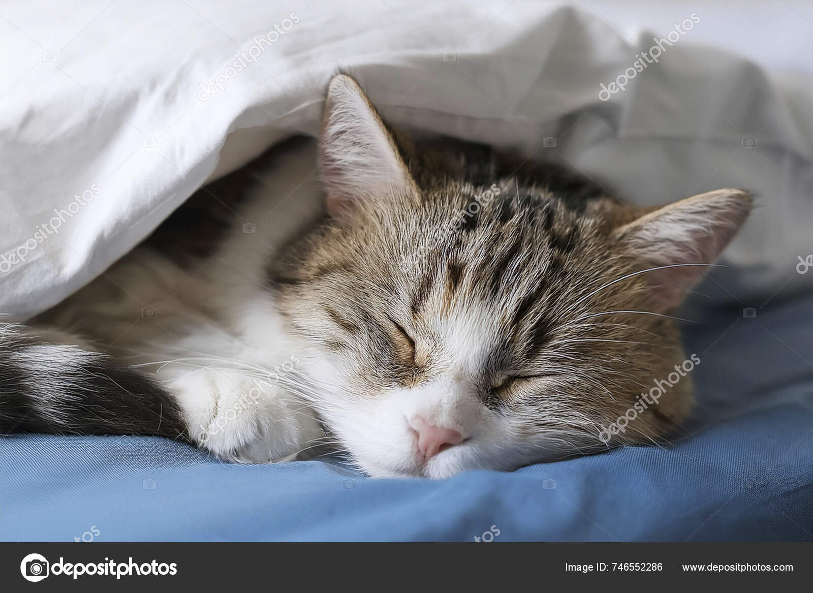 Cat Sleeping Bed World Sleep Day Two Kittens Sleeping Together — Stock ...