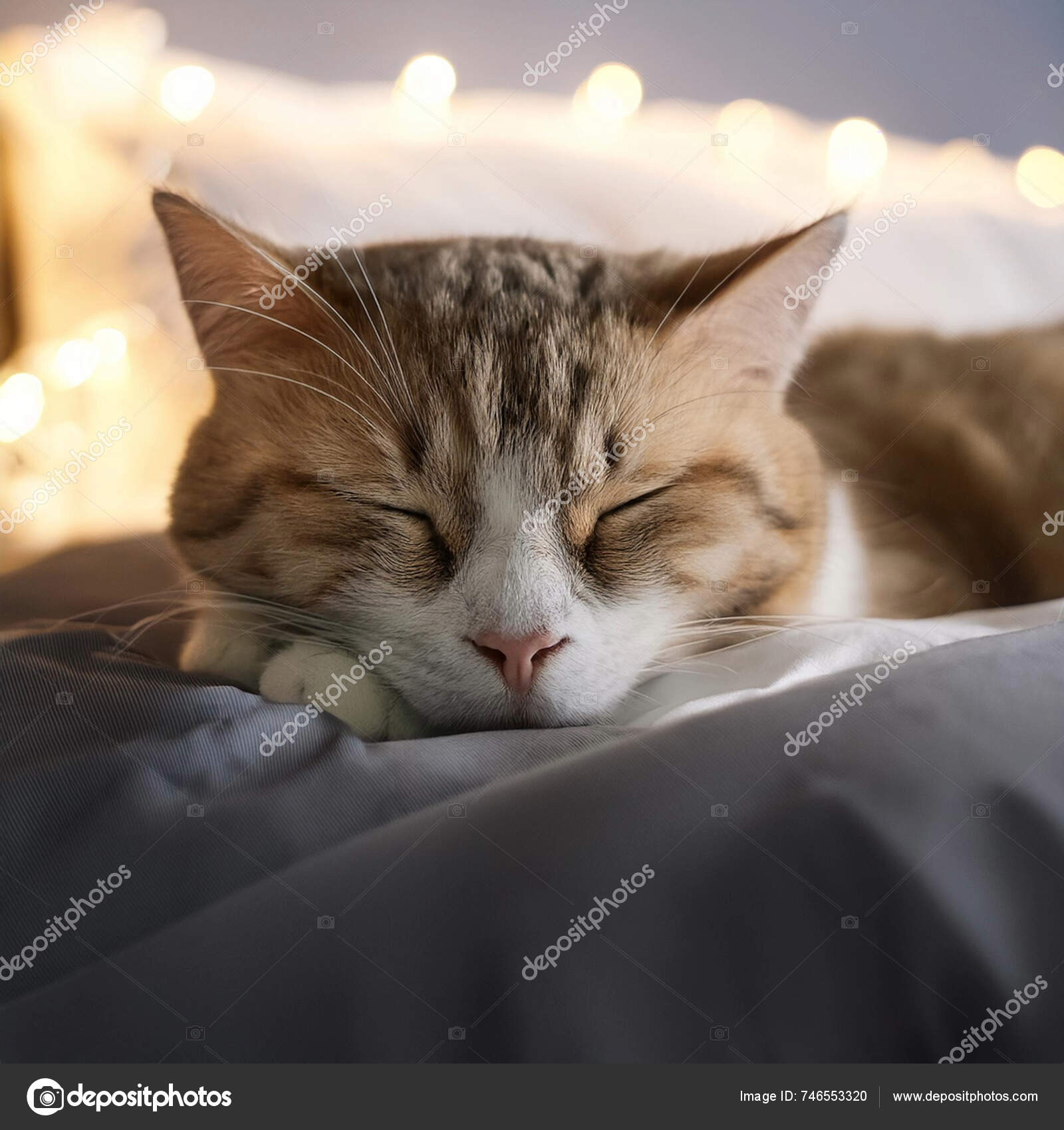 Cat Sleeping Bed World Sleep Day Two Kittens Sleeping Together — Stock ...