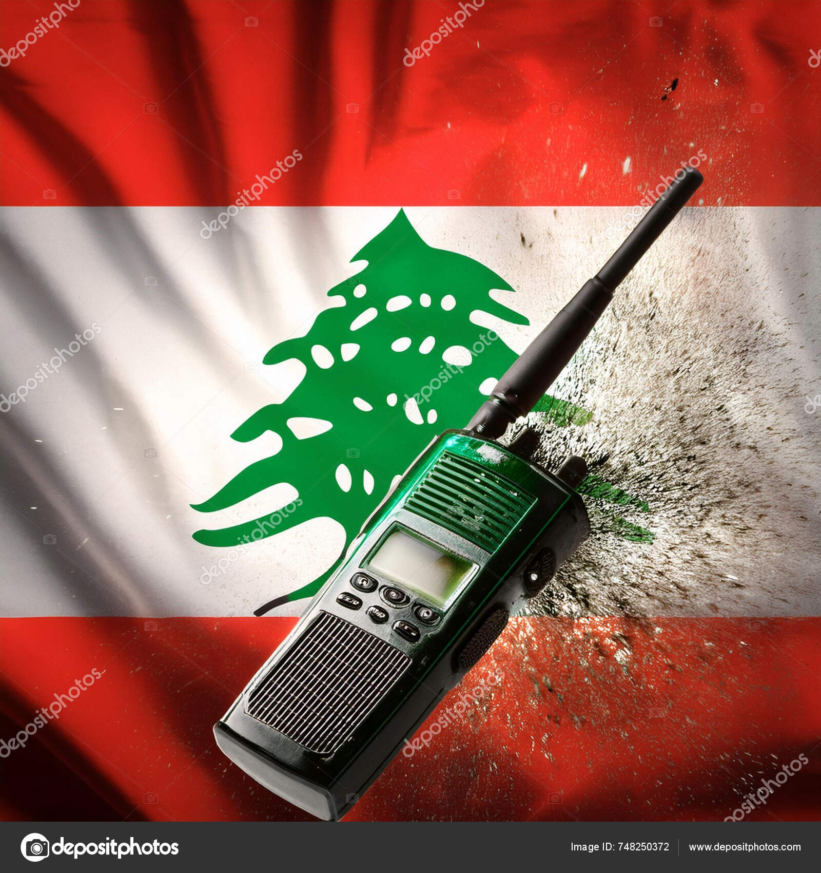 Walkie Talkies Lebanon Flag Explosion Conflict Lebanon Israel Hezbollah ...