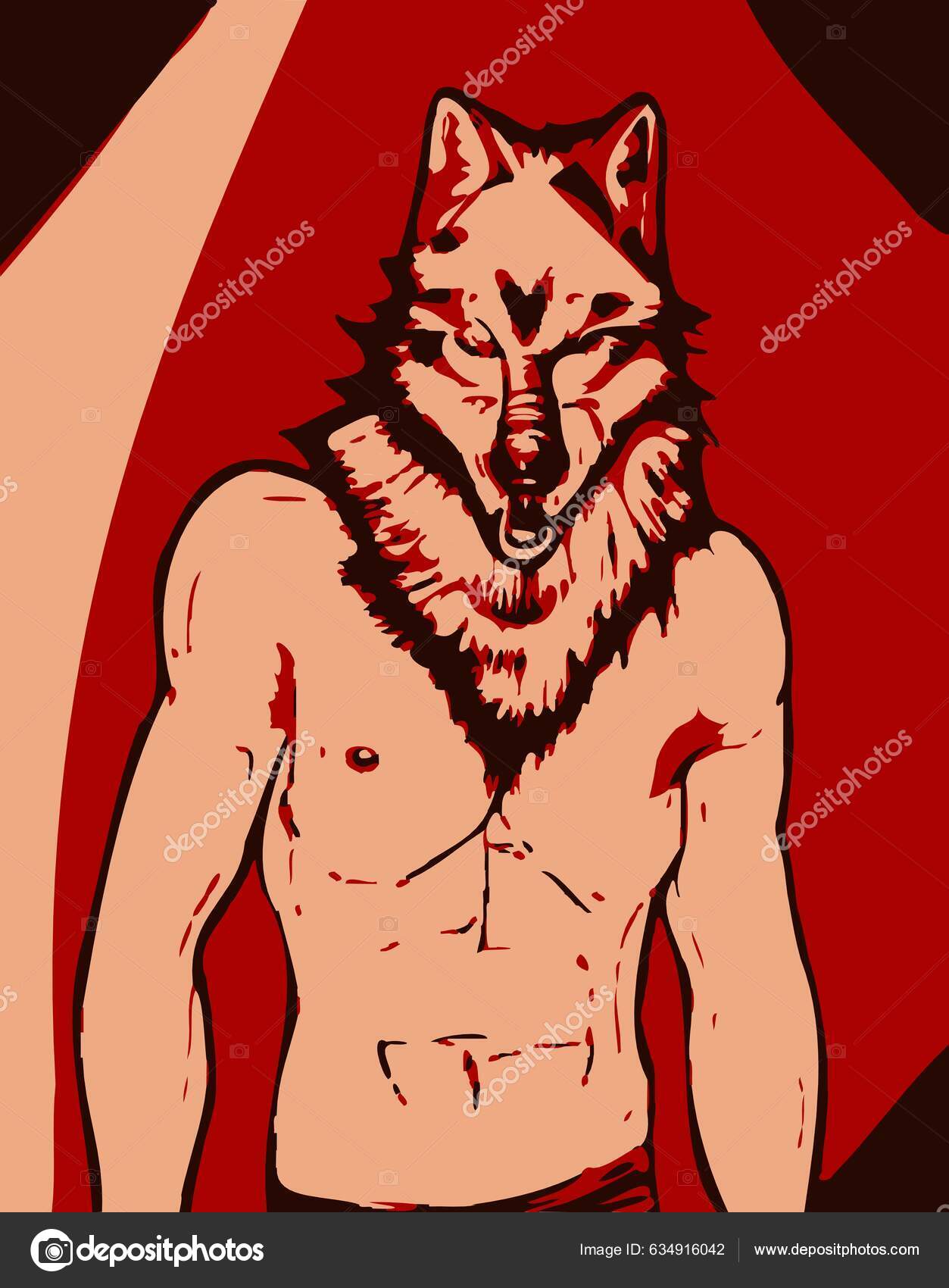 Art Color Wolf Monster Cartoon Stock Illustration by ©pongsak14 #634916042