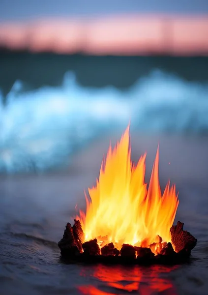 Feu de camp sur la plage images libres de droit, photos de Feu de camp ...