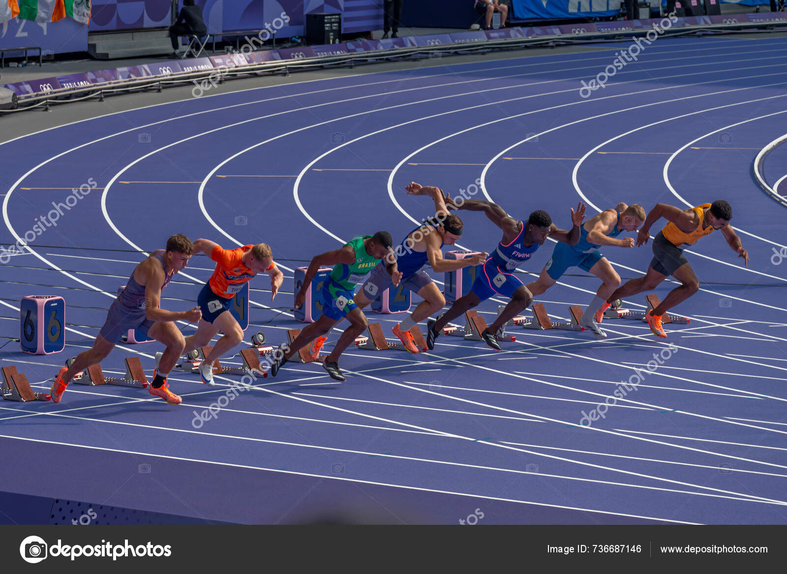 Paris France 2024 Olympic Games Paris 2024 View Men's 100M — Stock Editorial Photo © frlegros ...