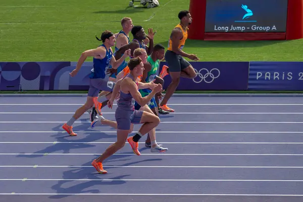 París Francia 2024 Juegos Olímpicos París 2024 Vista Los 100M — Foto editorial de stock ...