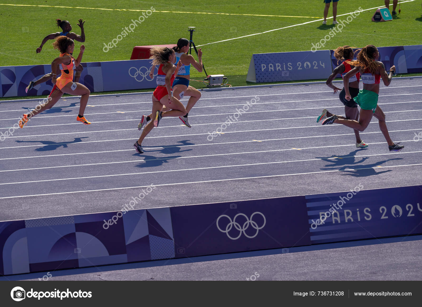 Paris France 2024 Olympic Games Paris 2024 View Women's 100M — Stock Editorial Photo © frlegros ...